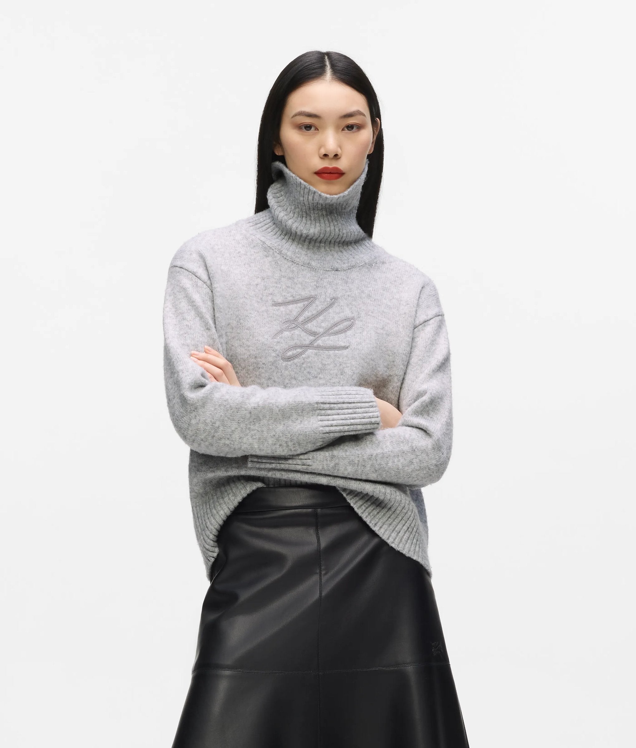 MONCLER leather-trimmed down jacket